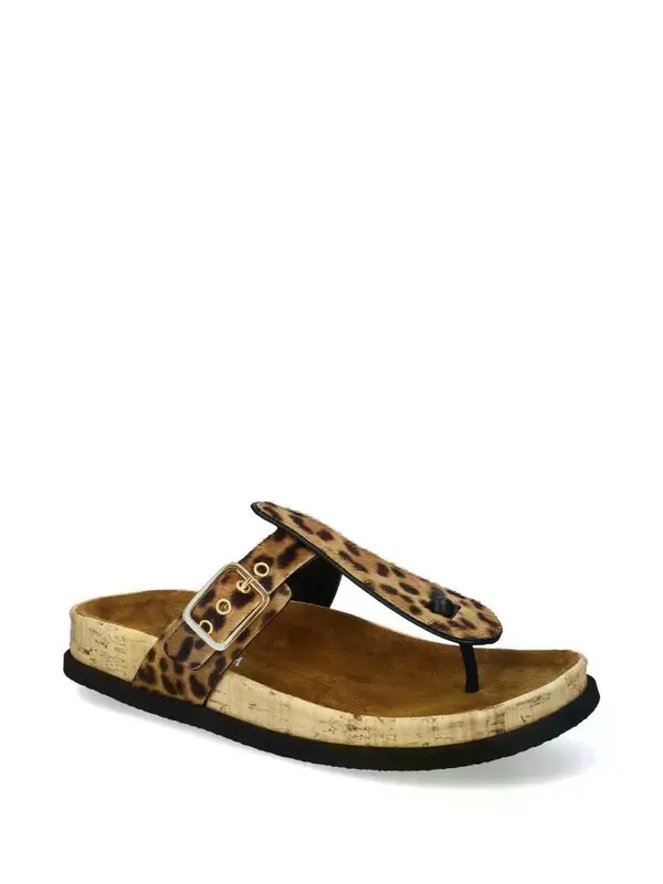 Premiata Leopard-print Buckle Sandals - Neutrals