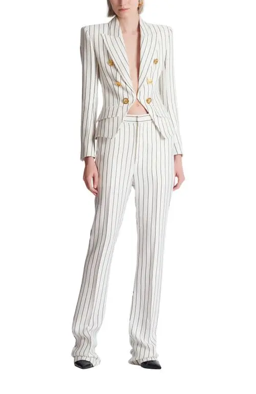 Balmain Straight-leg Pinstripe Trousers