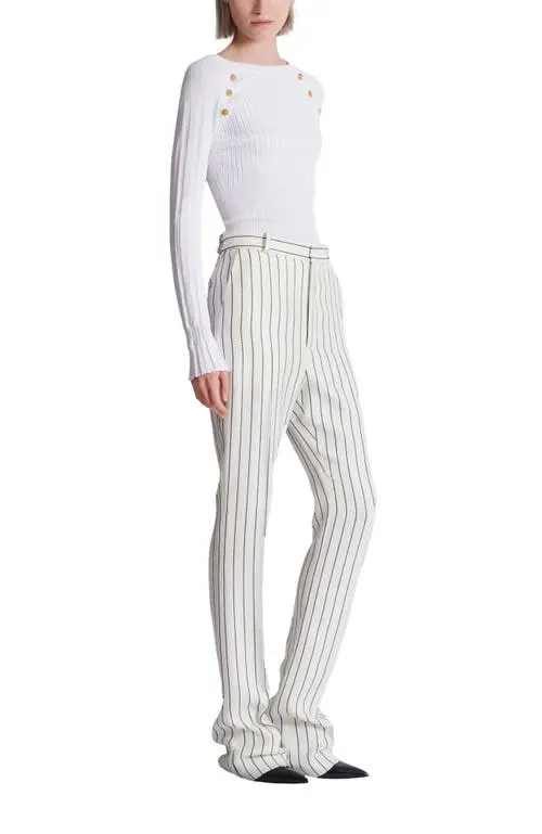 Balmain Straight-leg Pinstripe Trousers