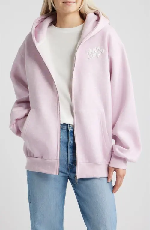 HAPPY CAMP3R Lavender Bloom Zip-up Hoodie - Lilac Snow