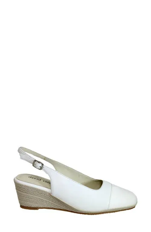 DAVID TATE Sheyla Slingback Wedge Pumps - White