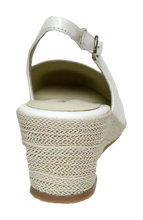 DAVID TATE Sheyla Slingback Wedge Pumps - White