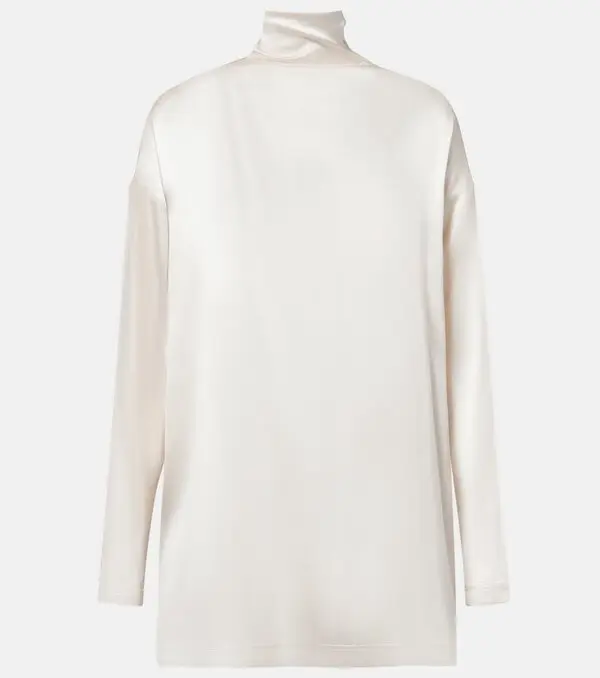 Phoebe Philo Silk-blend Satin Blouse - White