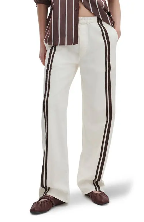 Rag & Bone Logan Stripe Track Pants - Ecru Sport