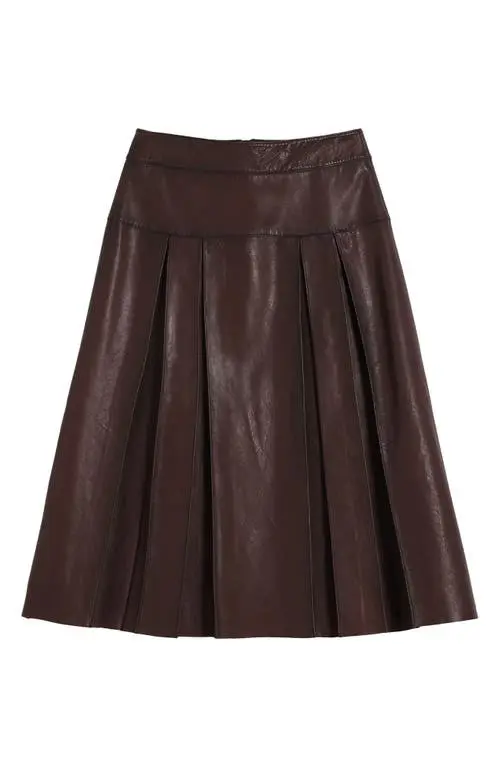 Desigual Pleated Leather Midi Skirt