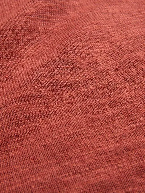 CELTIC & CO. Crew Neck Linen Blend Top - Clay