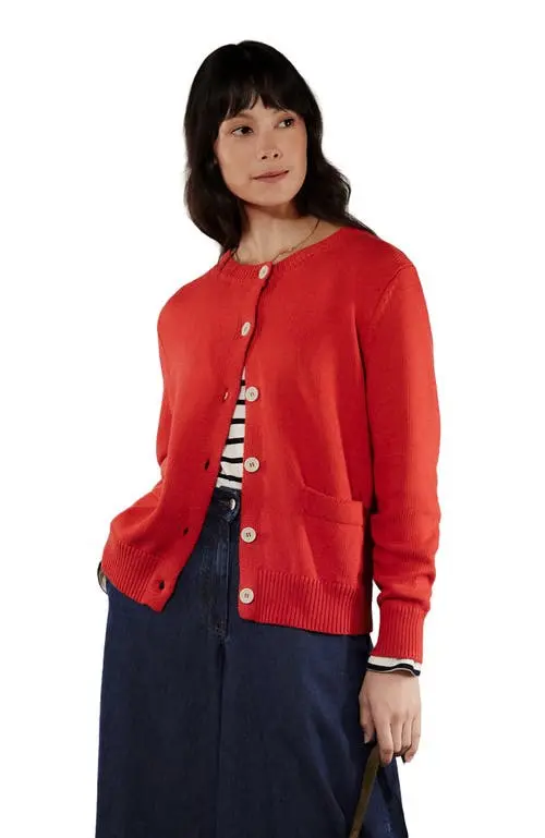 CELTIC & CO. Long Sleeve Cotton Crew Neck Cardigan