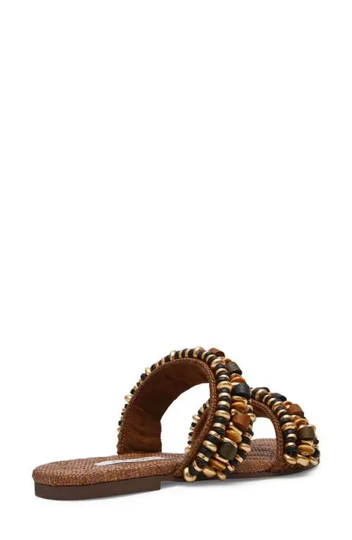 Steve Madden Messima Beaded Two-strap Raffia Sandal