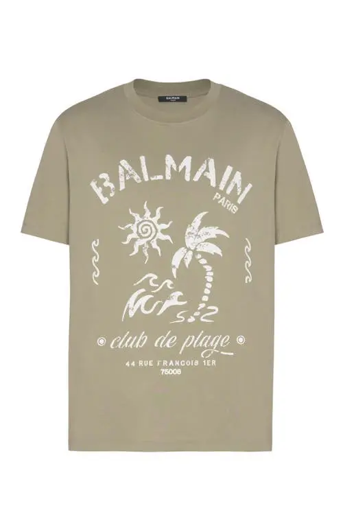 Balmain T-shirt With Plage Print