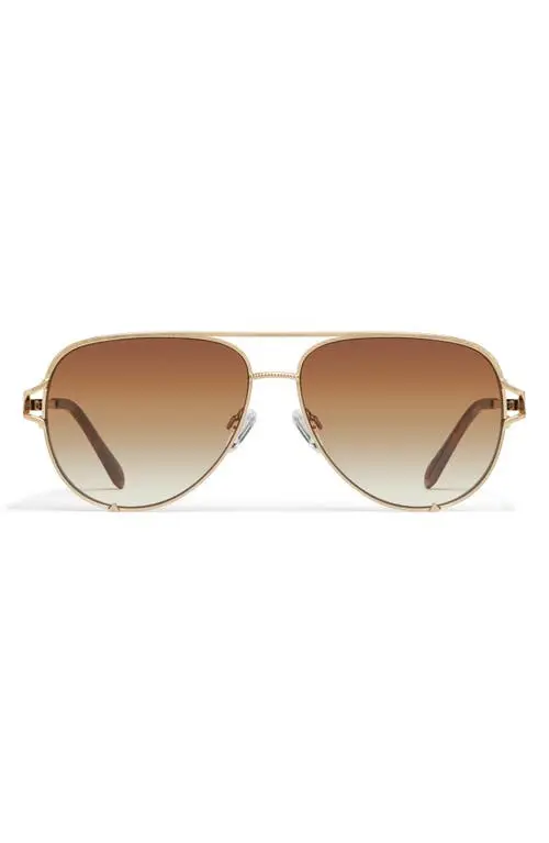 Quay Key Twist 60mm Gradient Aviator Sunglasses - Brushed Gold/sepia