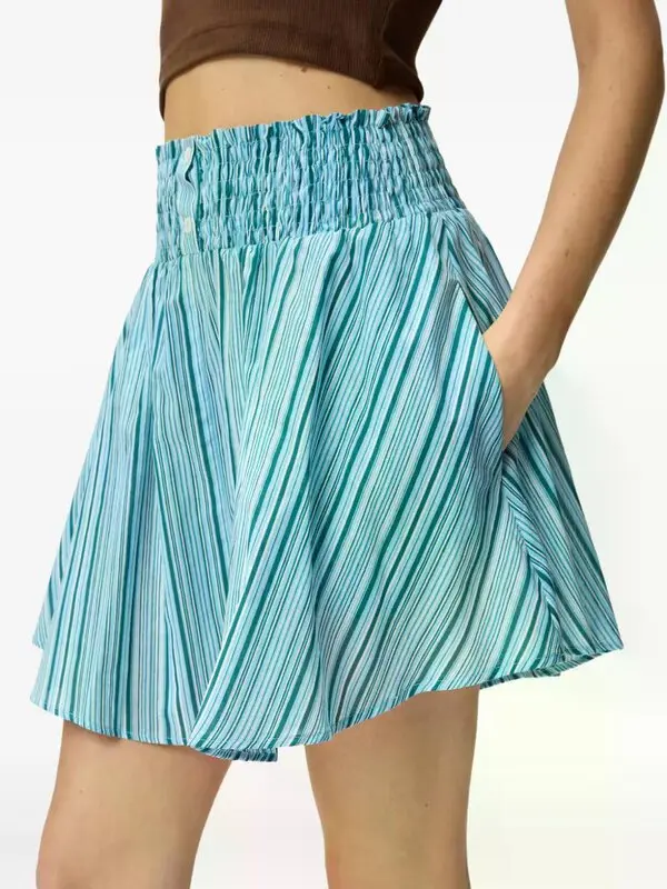 Pinko Striped Shirred Waistband Shorts