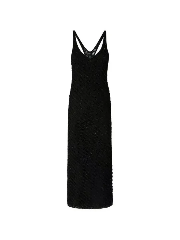 Pinko Midi V-neck Dress - Black