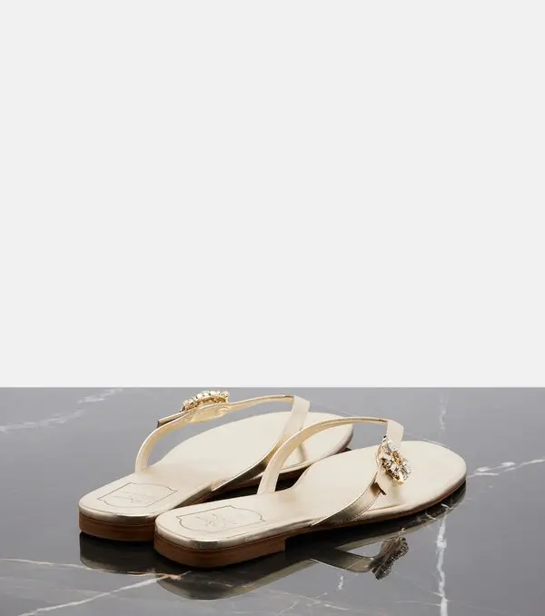 ROGER VIVIER Embellished Sandals - Gold
