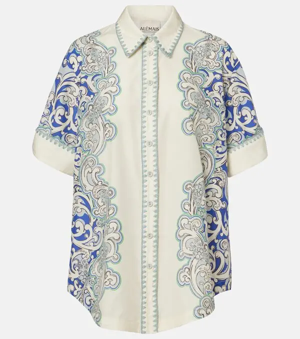 ALEMAIS Printed Cotton And Silk Shirt - White