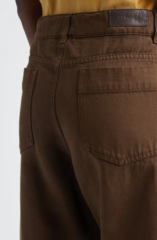 LEMAIRE High-waisted Curved Cotton Twill Pants - Cacao