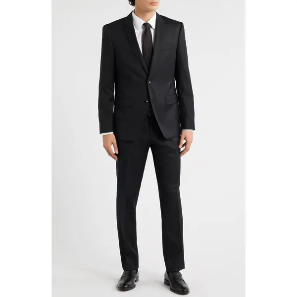 BOSS Huge Solid Wool Suit - Black