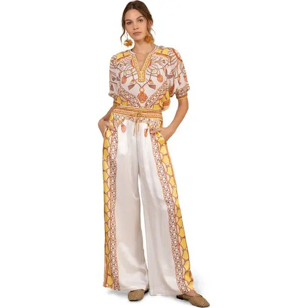 Hale Bob Danica Silk Charmeuse Pant - Gold