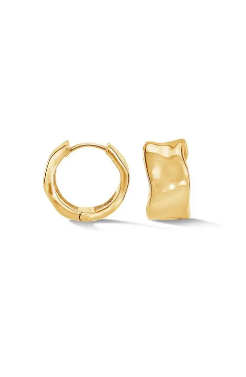 DOWER & HALL Wide Waterfall Huggie Hoops - Yellow Gold Vermeil