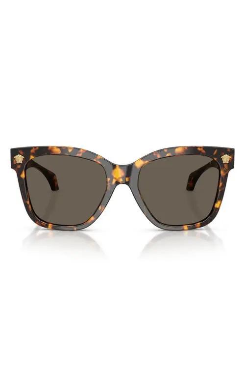 Versace 55mm Square Sunglasses - Havana Yellow/brown