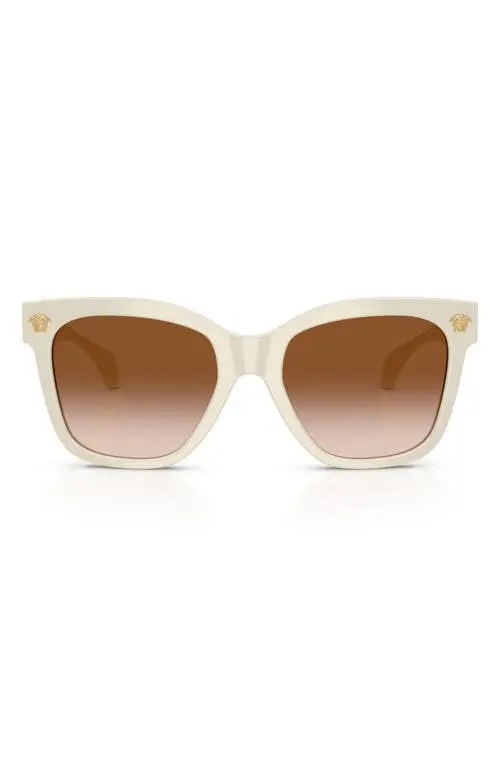 Versace 55mm Square Sunglasses - White Talc/brown Gradient