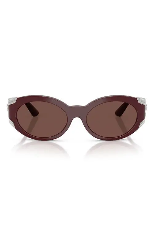 Versace 55mm Oval Sunglasses - Dark Red/black Chocolate