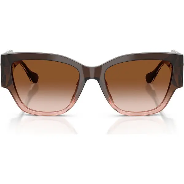 Versace 55mm Cat Eye Sunglasses - Brown Gradient/brown