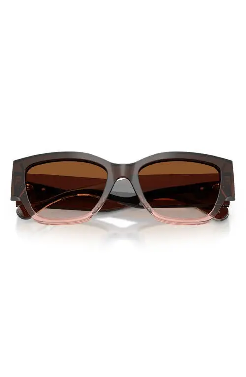 Versace 55mm Cat Eye Sunglasses - Brown Gradient/brown