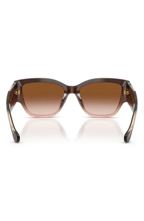 Versace 55mm Cat Eye Sunglasses - Brown Gradient/brown
