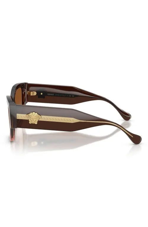 Versace 55mm Cat Eye Sunglasses - Brown Gradient/brown