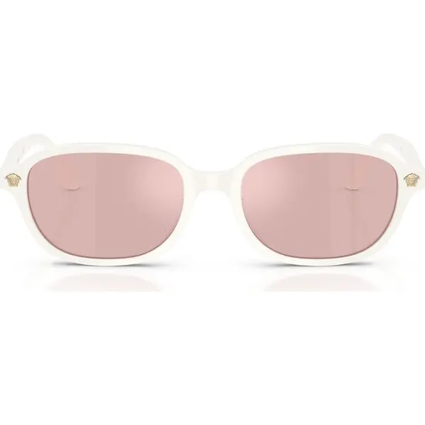 Versace 53mm Pillow Sunglasses - White Talc/pink Mirror Gold