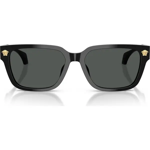 Versace 56mm Rectangular Sunglasses - Black/dark Grey
