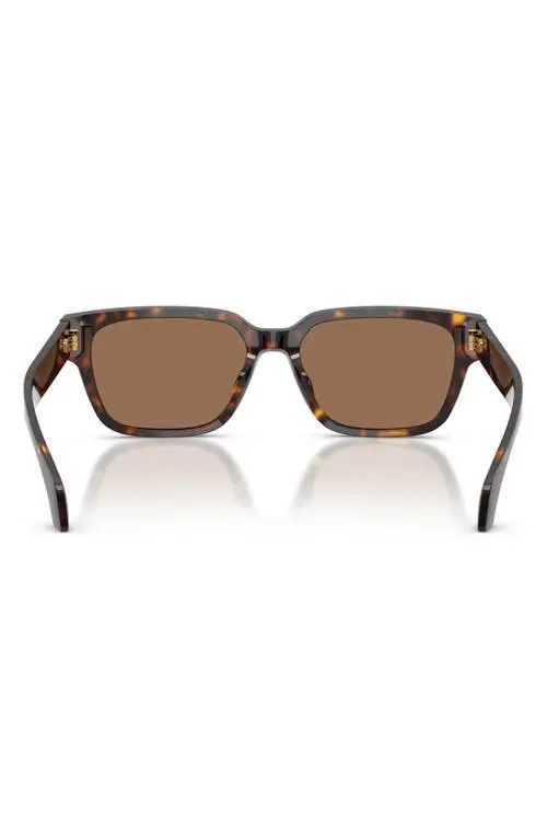 Versace 56mm Rectangular Sunglasses - Havana/dark Brown