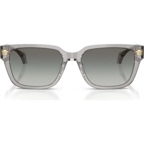 Versace 56mm Rectangular Sunglasses - Transparent Grey/grey