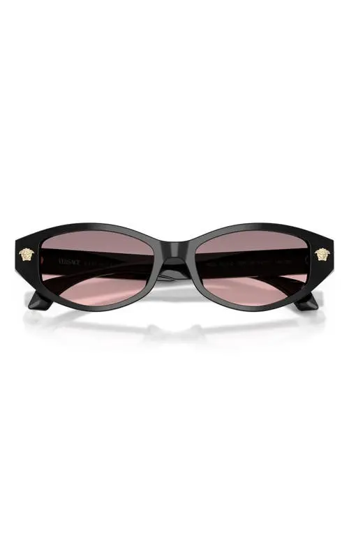 Versace 54mm Cat Eye Sunglasses - Black/rose Gradient Grey