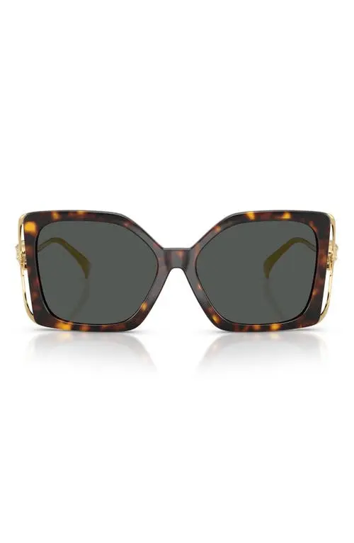 Versace 58mm Square Sunglasses - Havana/dark Grey