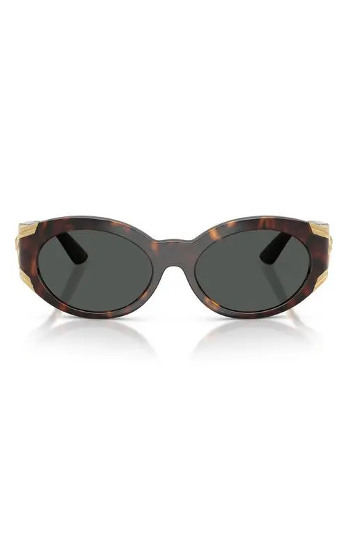 Versace 55mm Oval Sunglasses - Havana/dark Grey