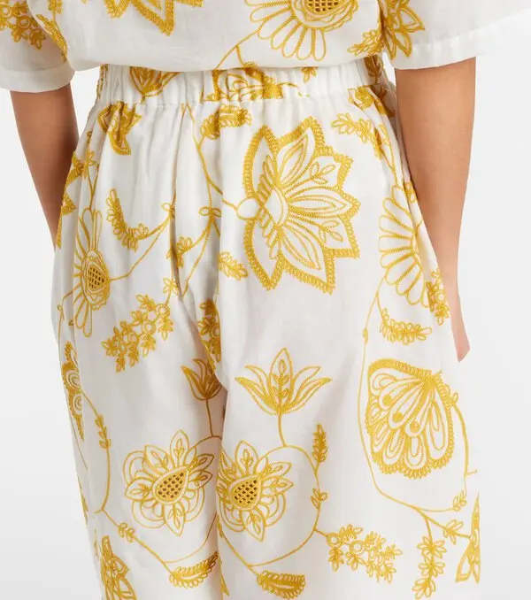 ERES Chandra Embroidered Cotton-blend Bermuda Shorts - Yellow