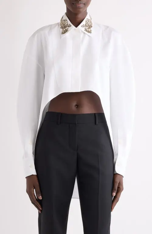 Givenchy Embellished High-low Button-up Shirt - White