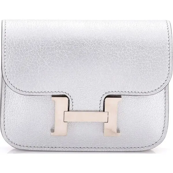 Hermès Constance Slim Wallet Chevre Chamkila - Gris Argente