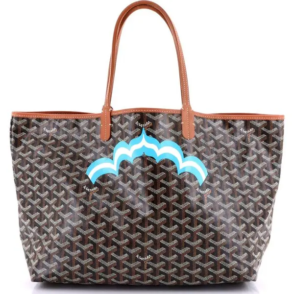 Goyard Saint Louis Tote Printed Coated Canvas Pm - Brown