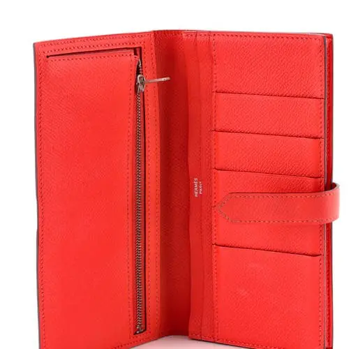 Hermès Bearn Wallet Epsom Long - Red