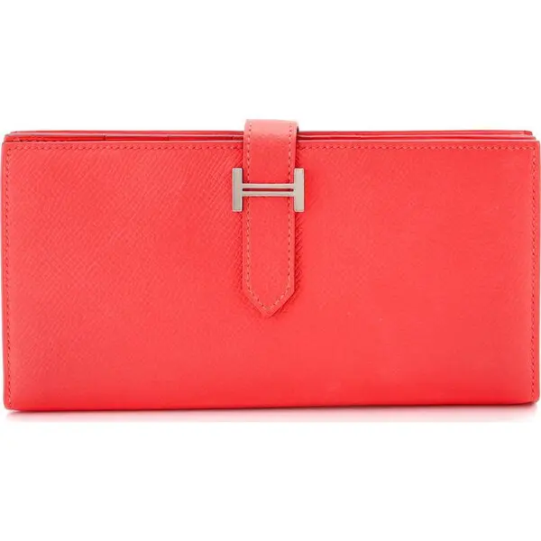 Hermès Bearn Wallet Epsom Long - Rouge Pivoine