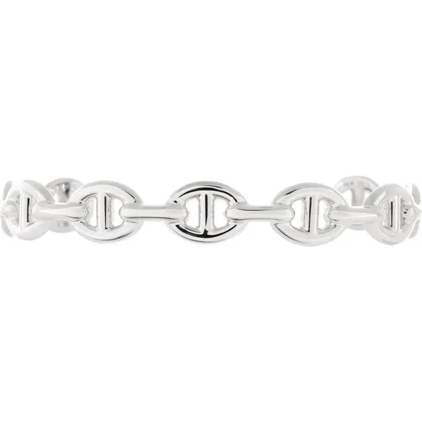 Hermès Chaine D'ancre Enchainee Cuff Bracelet Sterling Medium - Silver