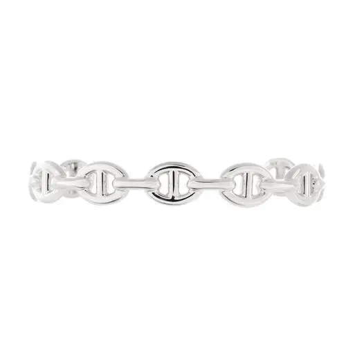 Hermès Chaine D'ancre Enchainee Cuff Bracelet Sterling Medium - Silver