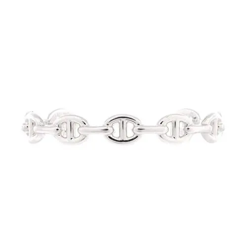 Hermès Chaine D'ancre Enchainee Cuff Bracelet - Metallic Silver