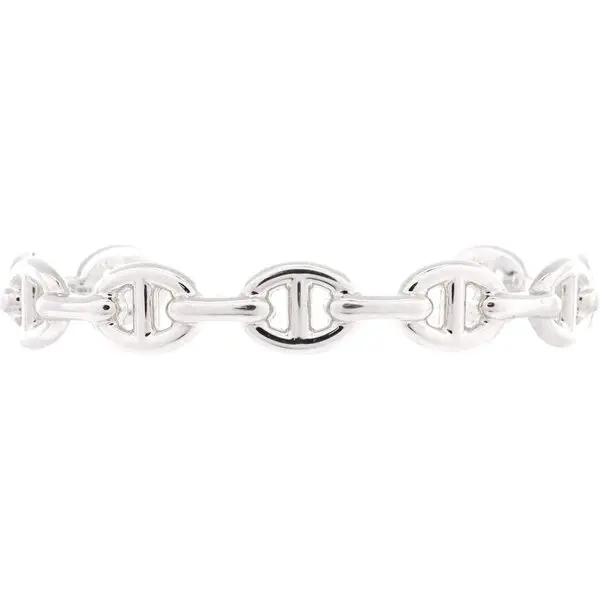 Hermès Chaine D'ancre Enchainee Cuff Bracelet Sterling Medium - Silver