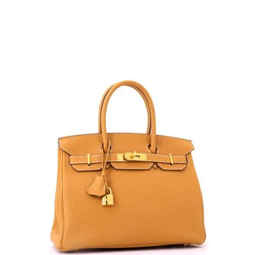 Hermès Birkin Handbag Brown Togo With Gold Hardware 30 - White