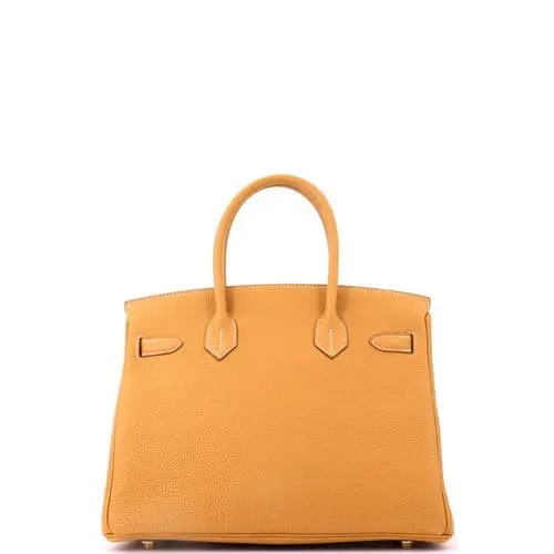 Hermès Birkin Handbag Brown Togo With Gold Hardware 30 - White