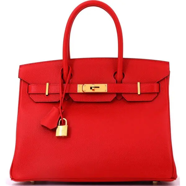 Hermès Birkin Handbag Red Epsom With Gold Hardware 30 - Rouge Vif