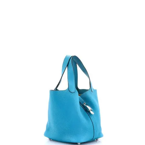 Hermès Picotin Lock Bag Clemence Pm - Blue